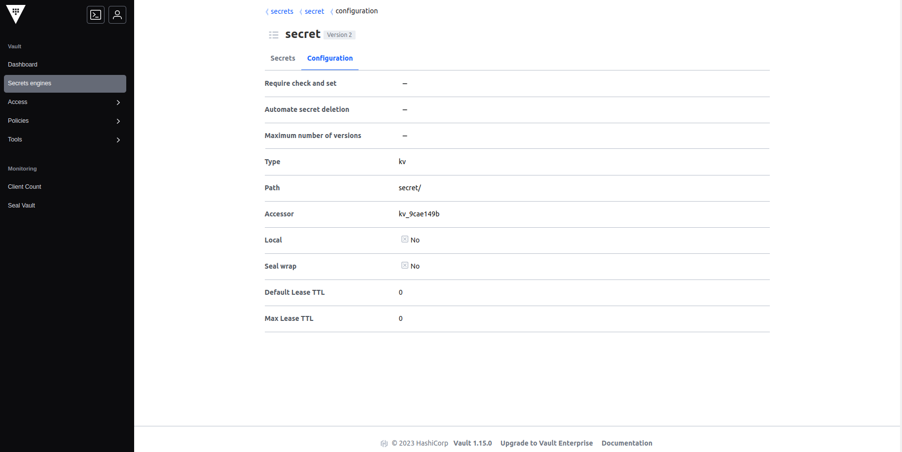 [1.15.0] kv secrets not showing in the UI · Issue #23463 · hashicorp/vault · GitHub