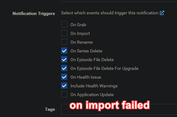 Connect Notification Trigger For Import Failed · Issue 5193 · Sonarr Sonarr · Github