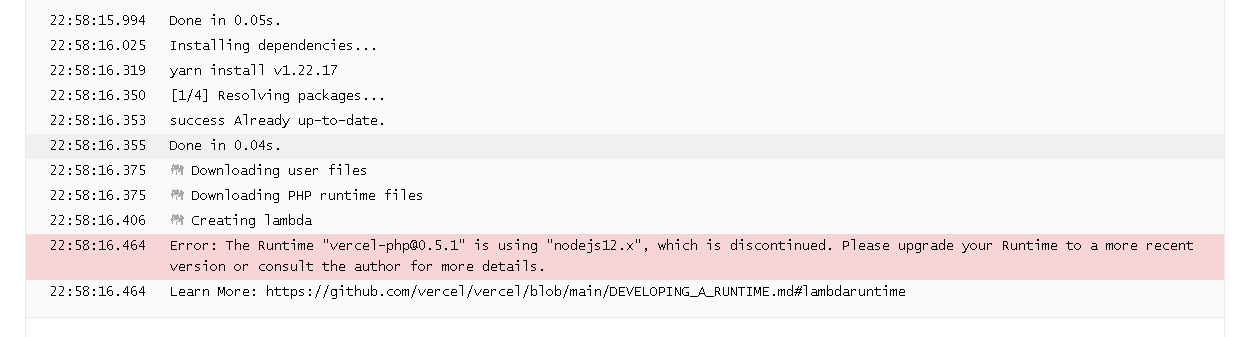 Deploy to Vercel Failed · Issue #632 · qkqpttgf/OneManager-php · GitHub
