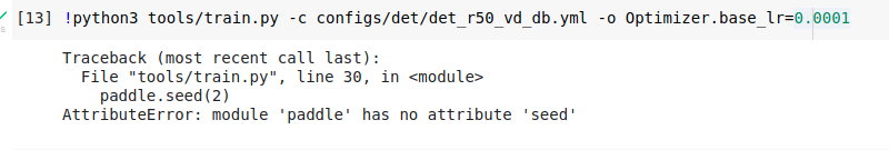 AttributeError: module 'paddle' has no attribute 'seed' · Issue #3562 · PaddlePaddle/PaddleOCR ...