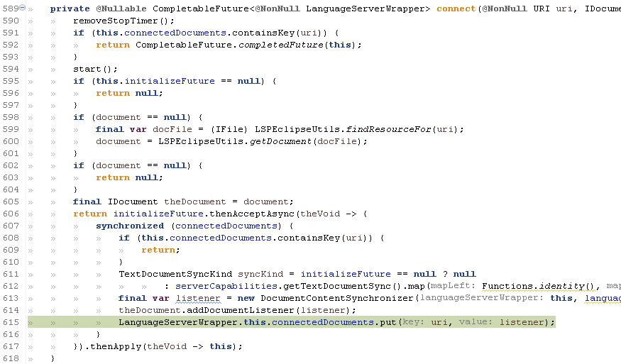 didOpen/didChange/didClose not sent, document not connected, if LS only provides diagnostics ...