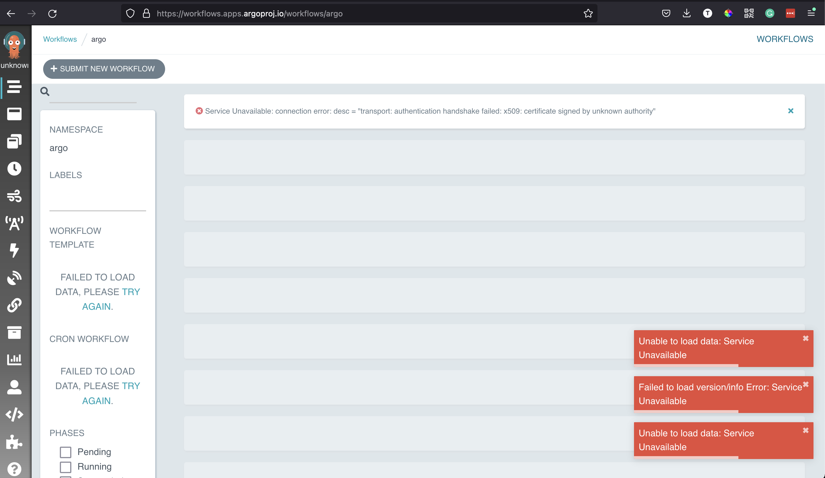 Demo environment does not seem functional · Issue #7742 · argoproj/argo-workflows · GitHub
