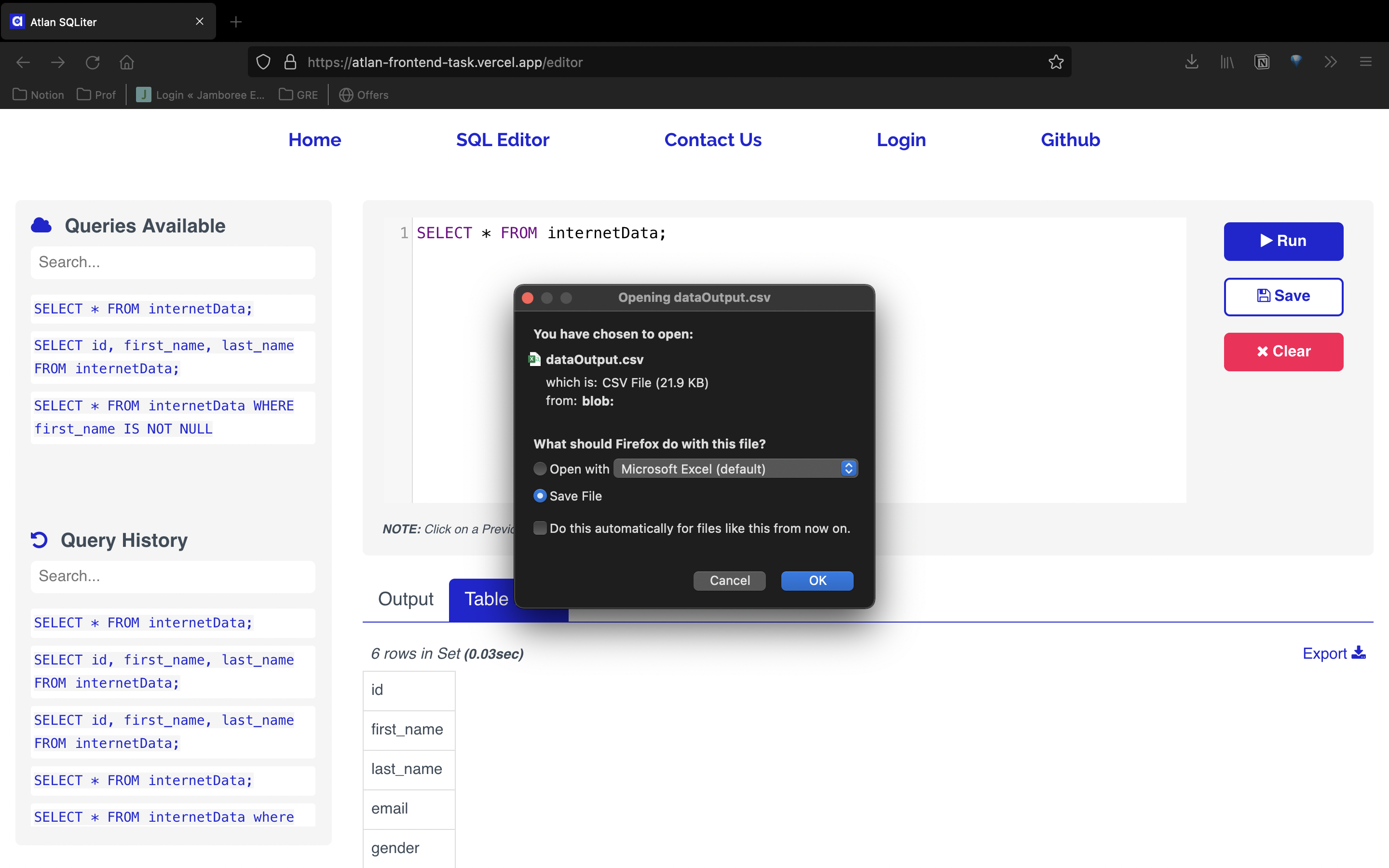 GitHub - kirtiksingh/Atlan-Frontend-Task: SQL Editor Web App for a Task ...