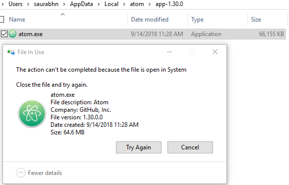 Unable to Install Atom post uninstall · Issue #19537 · atom/atom · GitHub