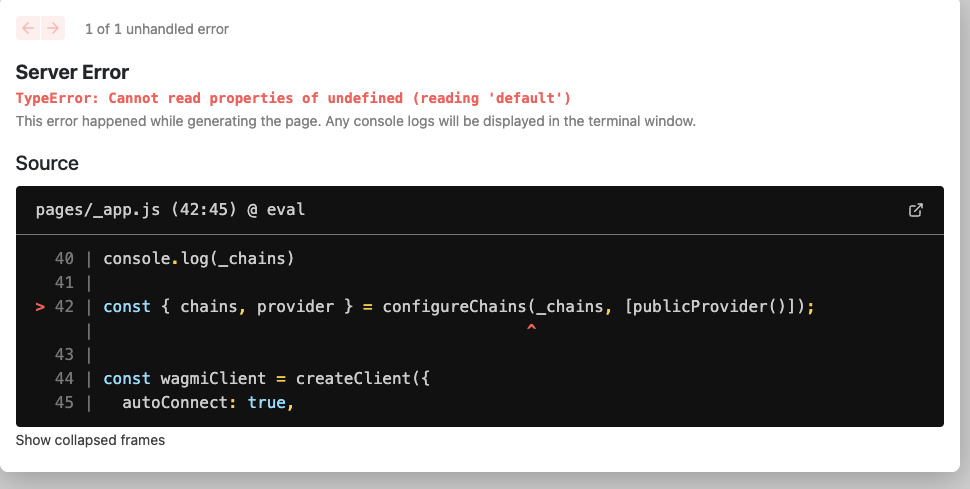 Bug Error When Adding `optimismgoerli` As Chain List For `configurechains` · Issue 837 · Wevm