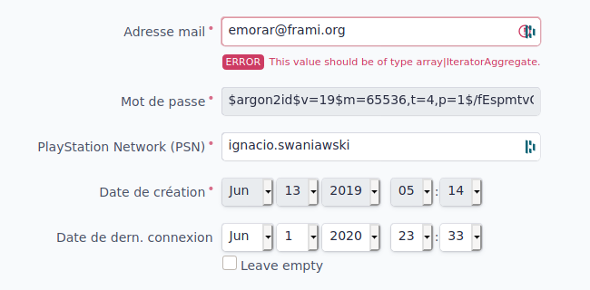 This value must be of type array | IteratorAggregate. · Issue #3333 · EasyCorp/EasyAdminBundle ...
