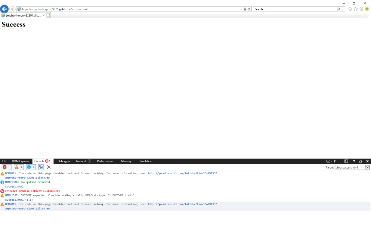 AMP forms incompatible with IE 11 · Issue #22201 · ampproject/amphtml · GitHub
