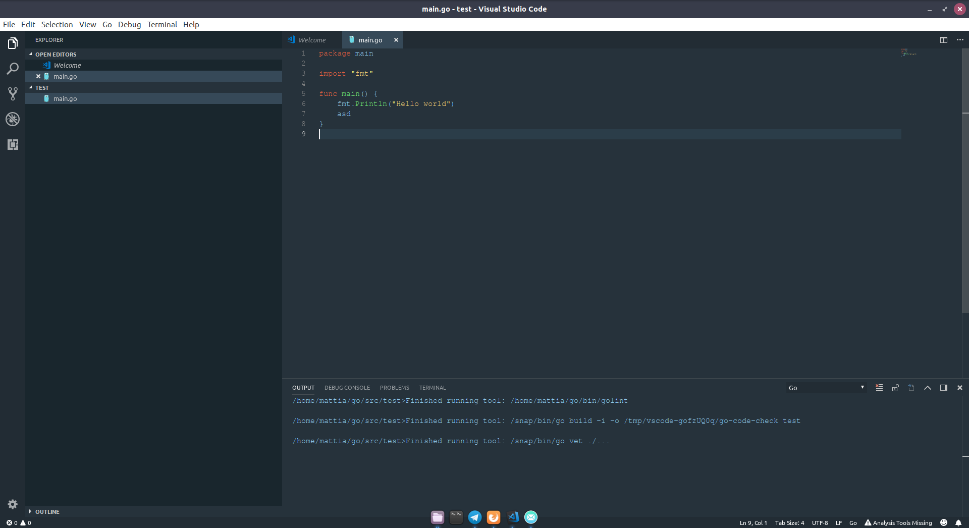 Lint tool not working · Issue #2106 · microsoft/vscode-go · GitHub