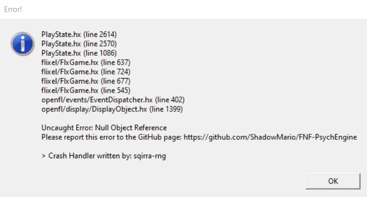 An error that I don't know the meaning of · Issue #12730 · ShadowMario/FNF-PsychEngine · GitHub