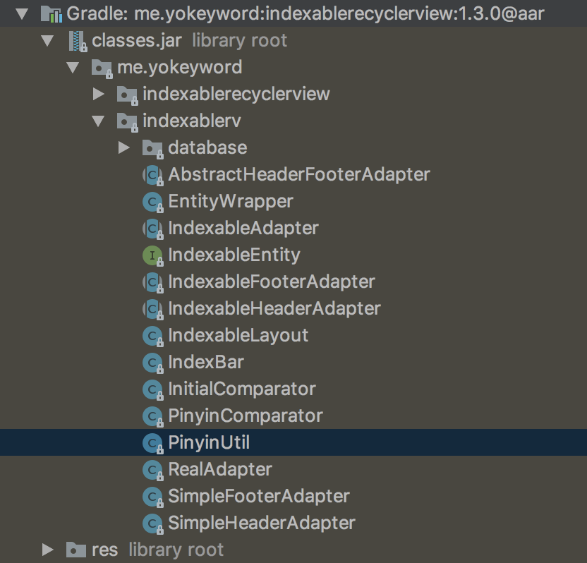 1.3.0引入了重复的tinypinyin-android库(这个库没有被用到,工程里应该在sample project引入，而不是在lib里引入)，而且PinyinUtil里面引入了的com ...