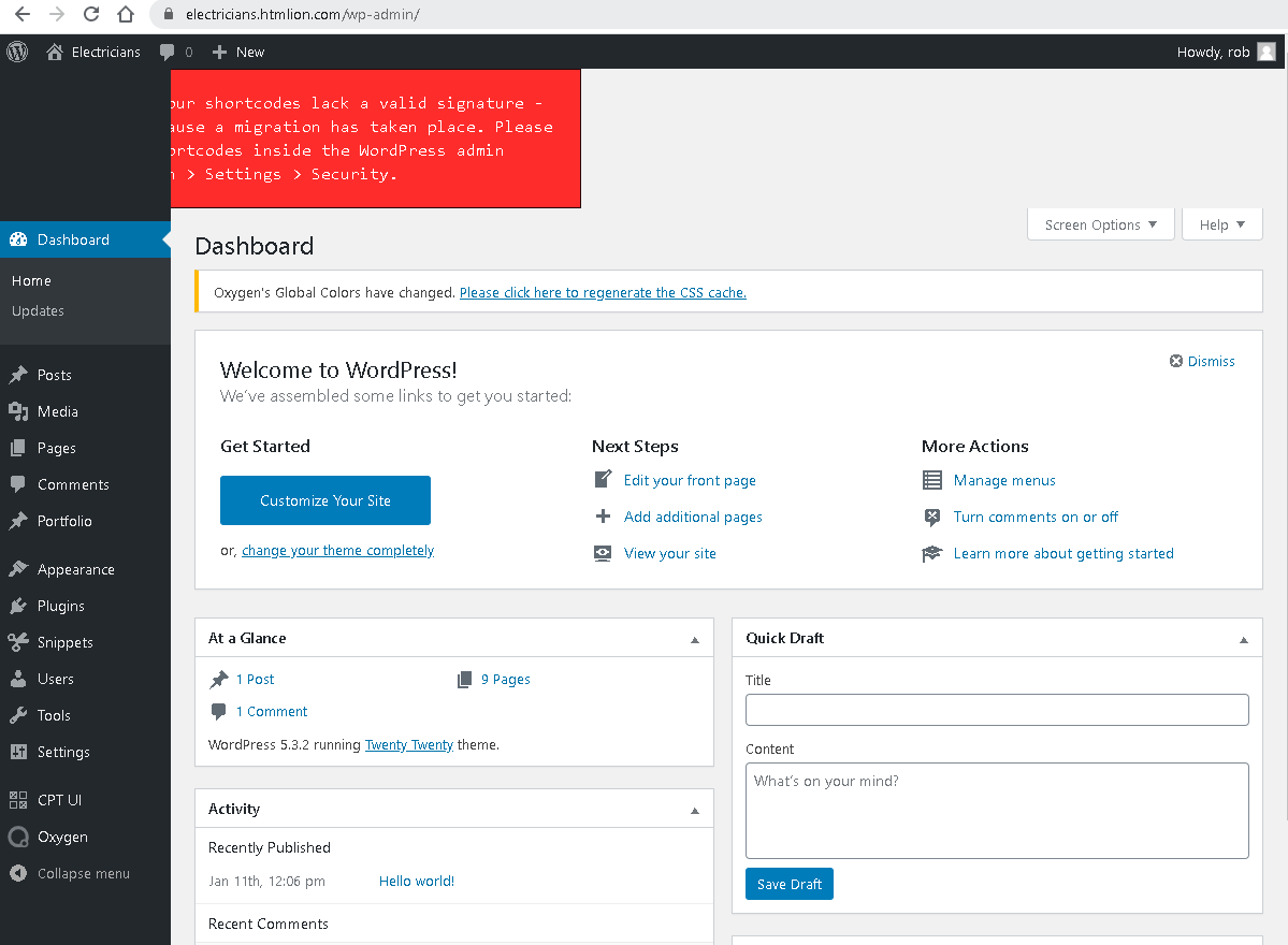 Resigning shortcodes doesn't solve error. · Issue #805 · soflyy/oxygen-bugs-and-features · GitHub