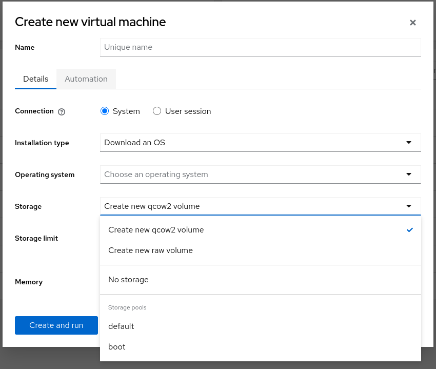 Can't create a new volume when creating a new VM when the default pool is LVM2 · Issue #1213 ...