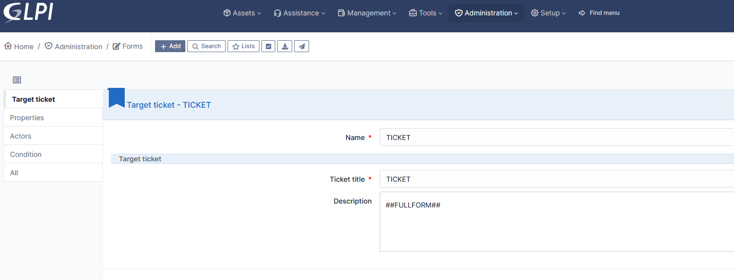 Form targets UX · Issue #2606 · pluginsGLPI/formcreator · GitHub