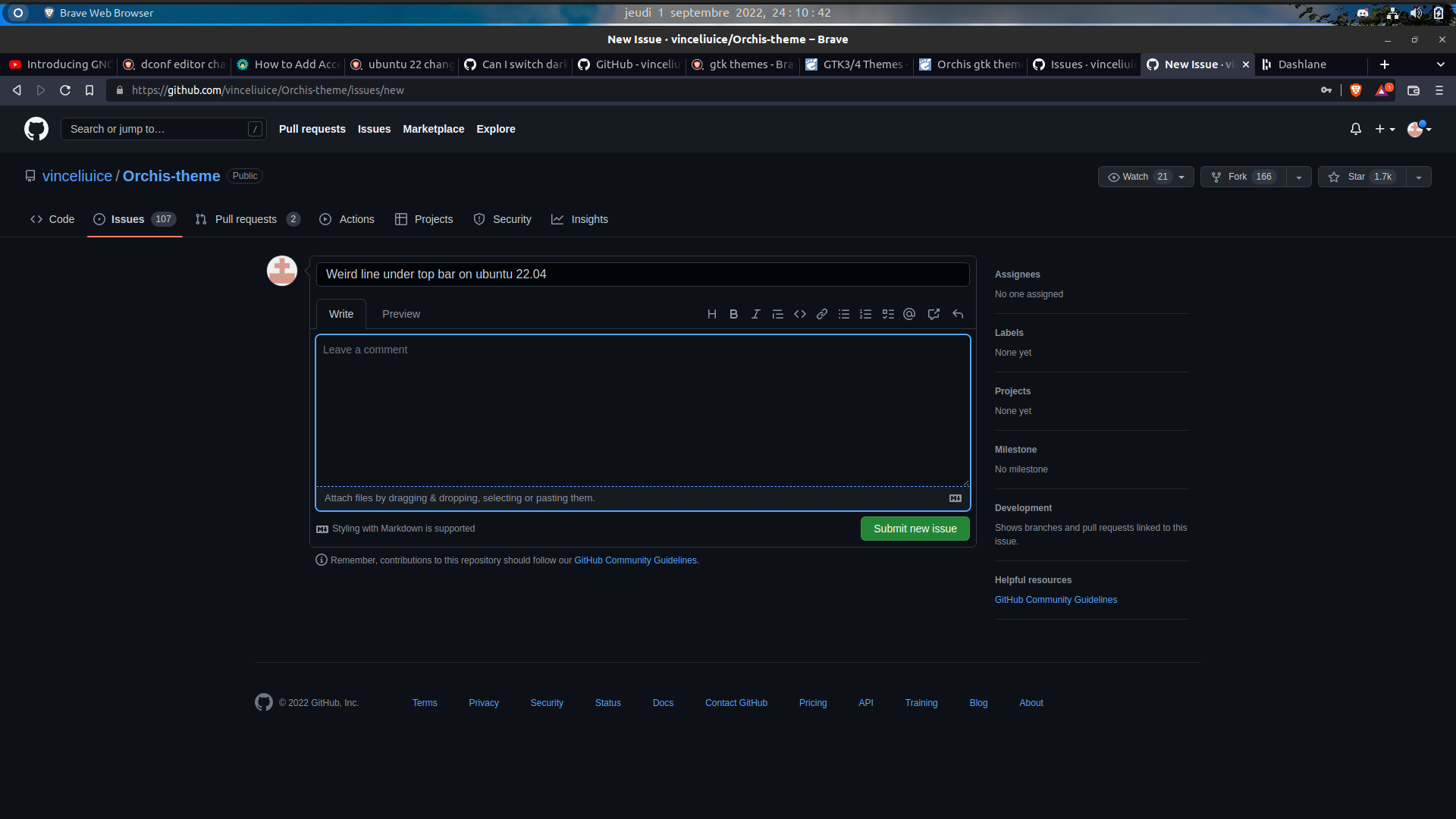 Weird line under top bar on ubuntu 22.04 · Issue #235 · vinceliuice/Orchis-theme · GitHub