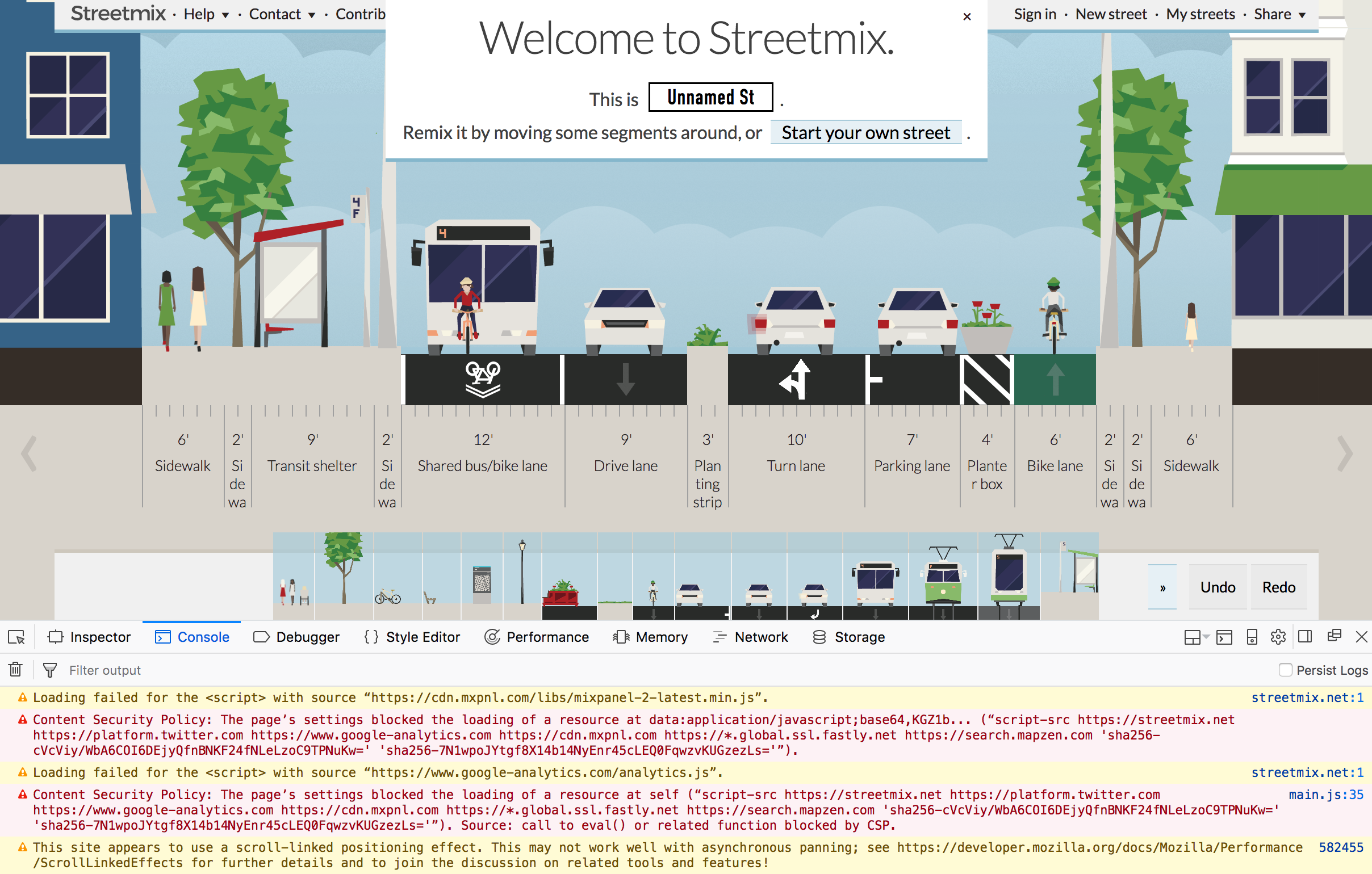 streetmix.net crashes on Loading... with CSP issues · Issue #723 ...