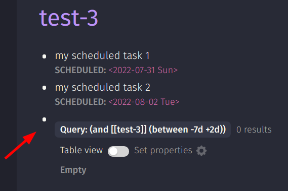 Bullet point of query block is not aligned with the displayed test ...