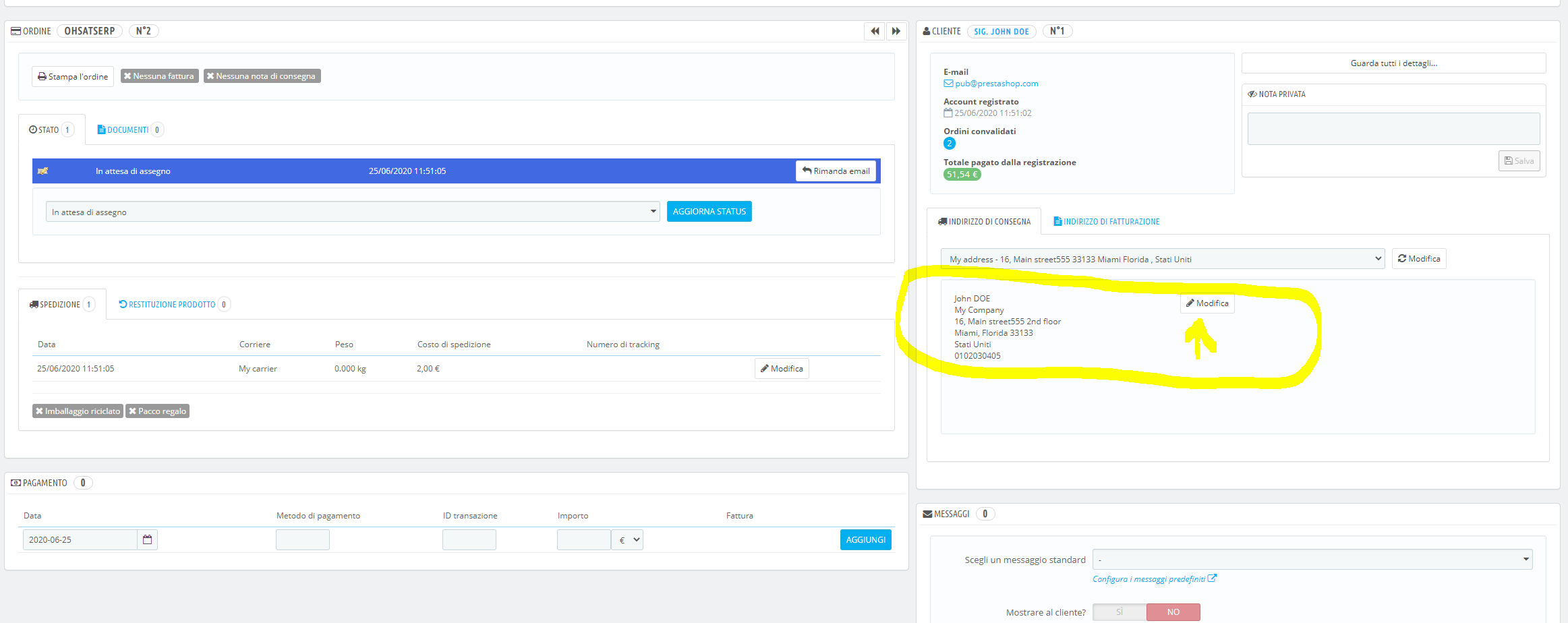 BO: change address from detail order page cause a wrong carrier price update. · Issue #19939 ...