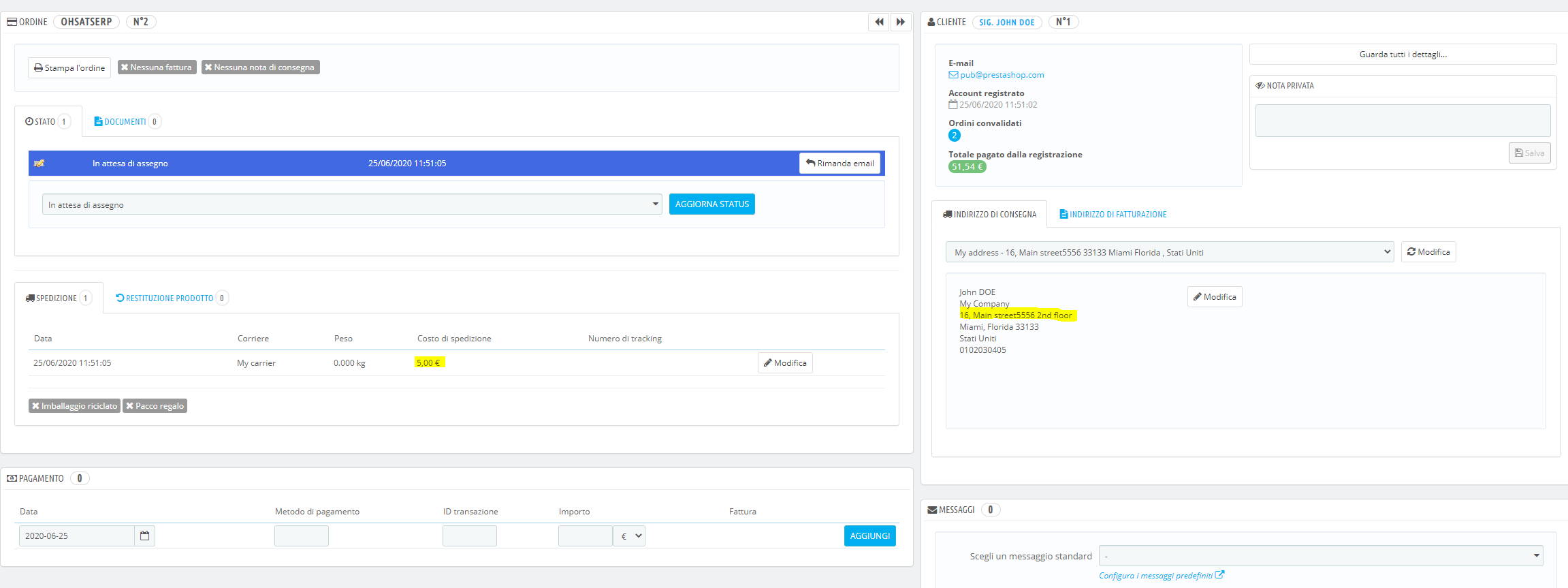 BO: change address from detail order page cause a wrong carrier price update. · Issue #19939 ...