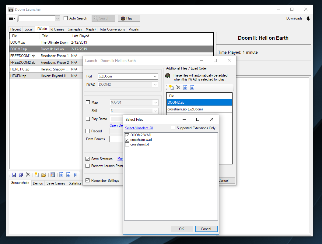 Selecting individual files doesn't work · Issue #90 · nstlaurent/DoomLauncher · GitHub