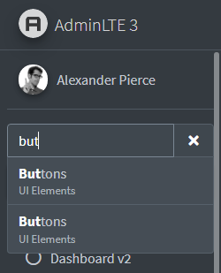 [BUG] customize options of Sidebar Search Plugin · Issue #3835 · ColorlibHQ/AdminLTE · GitHub