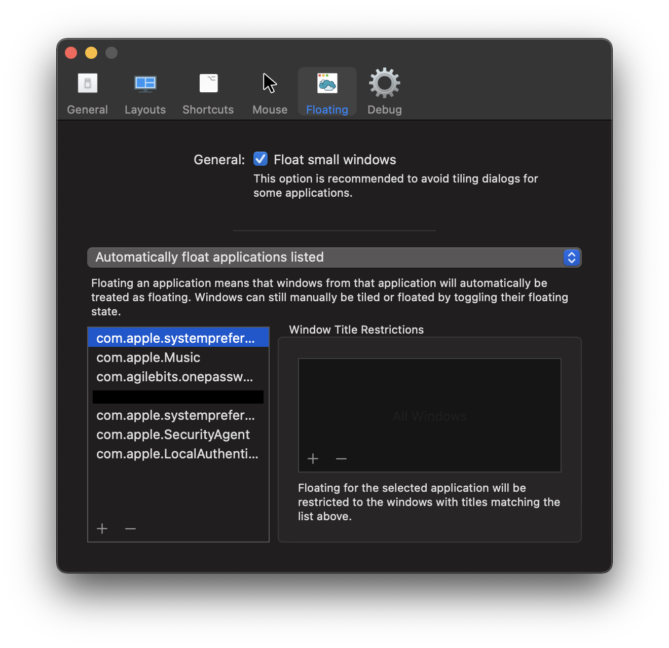 Better floating list management · Issue #1187 · ianyh/Amethyst · GitHub
