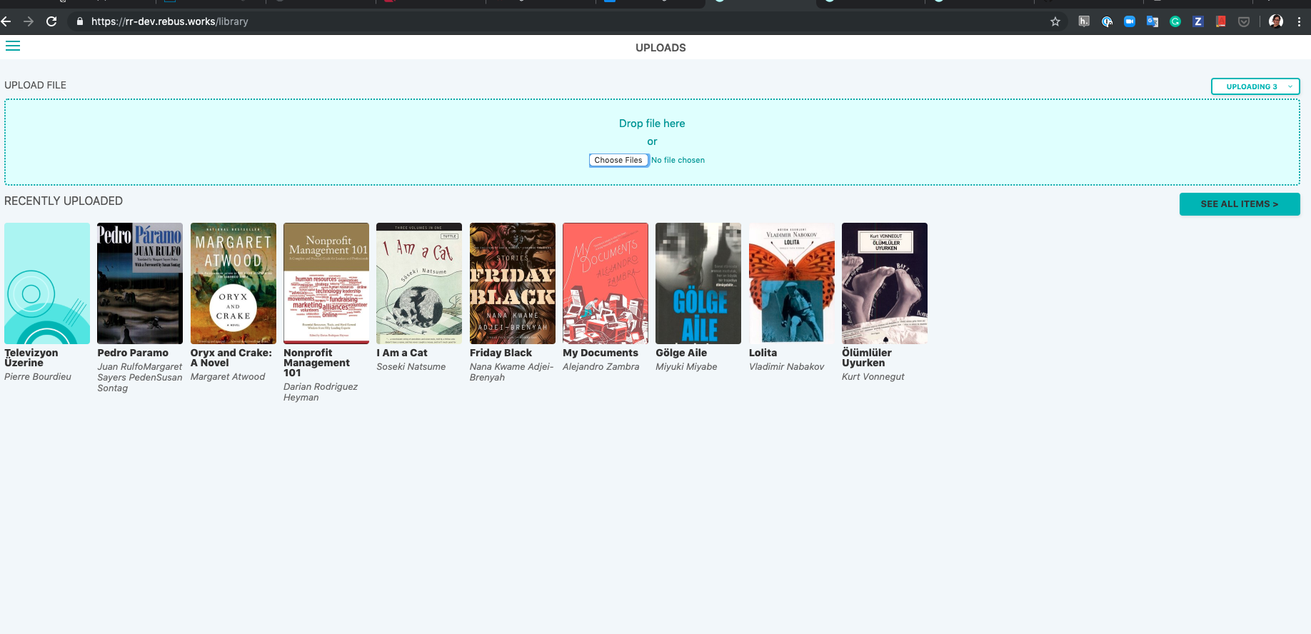 Stuck at Uploading 3 books · Issue #81 · rebus-ink/reader-frontend · GitHub
