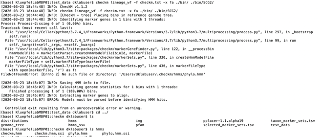 Checkm fail to run, though installed. · Issue #249 · Ecogenomics/CheckM · GitHub