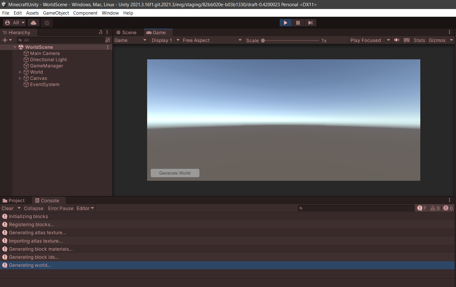 Can't generate world · Issue #1 · Chaika9/MinecraftUnity · GitHub