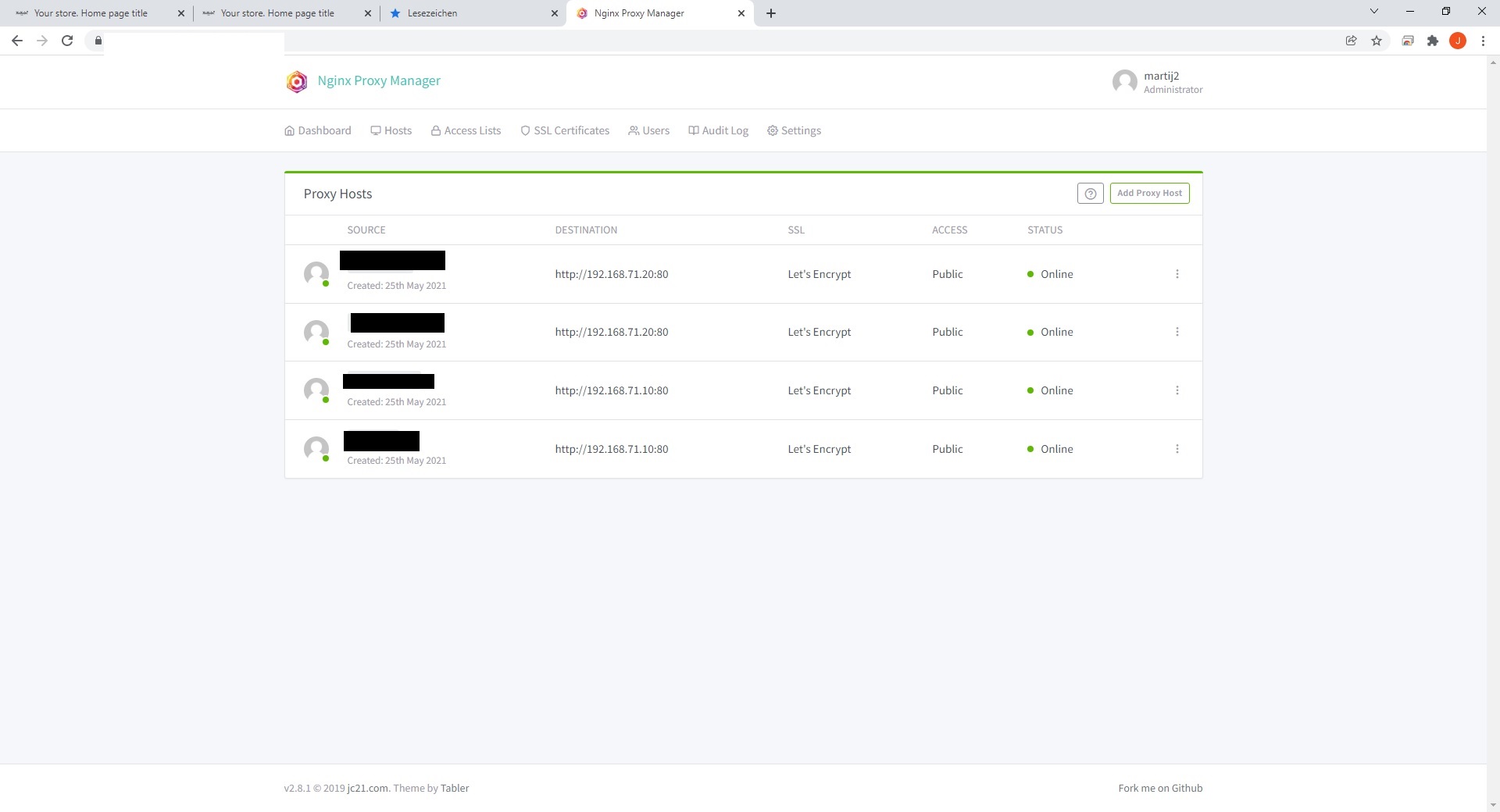 Dashboard Incorrect Number Of Hosts · Issue 1679 · Nginxproxymanagernginx Proxy Manager · Github