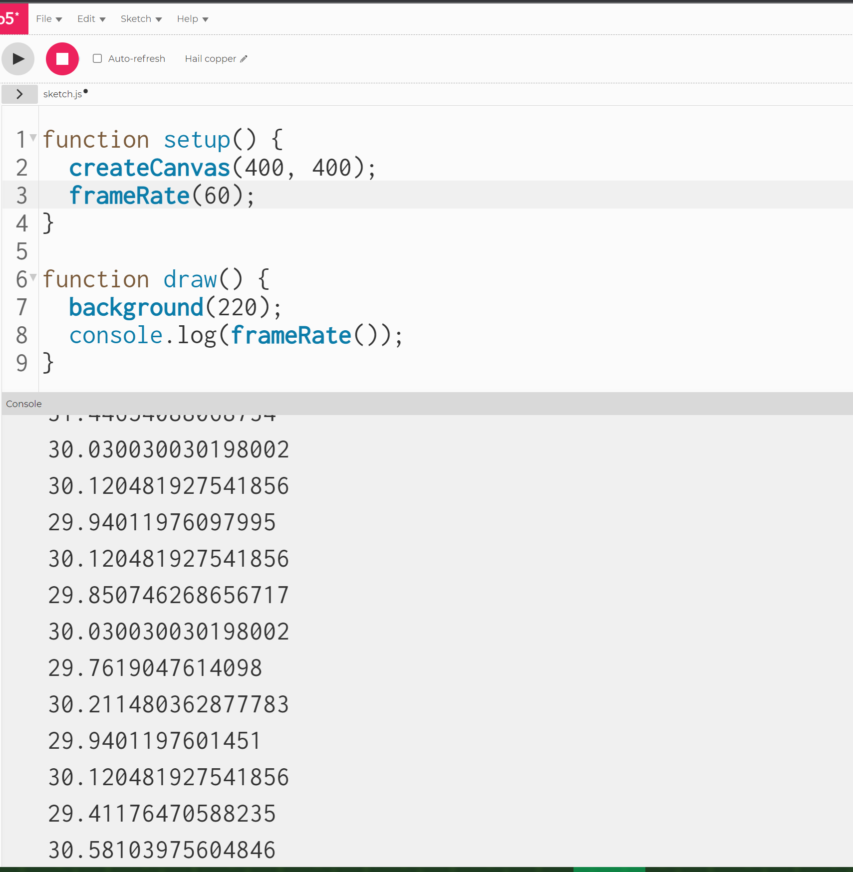 frameRate will not run faster than 30 frames · Issue #5450 · processing ...