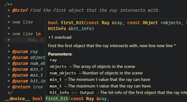 Hover Intellisense in one long line. (no new line is respected) · microsoft vscode-cpptools ...