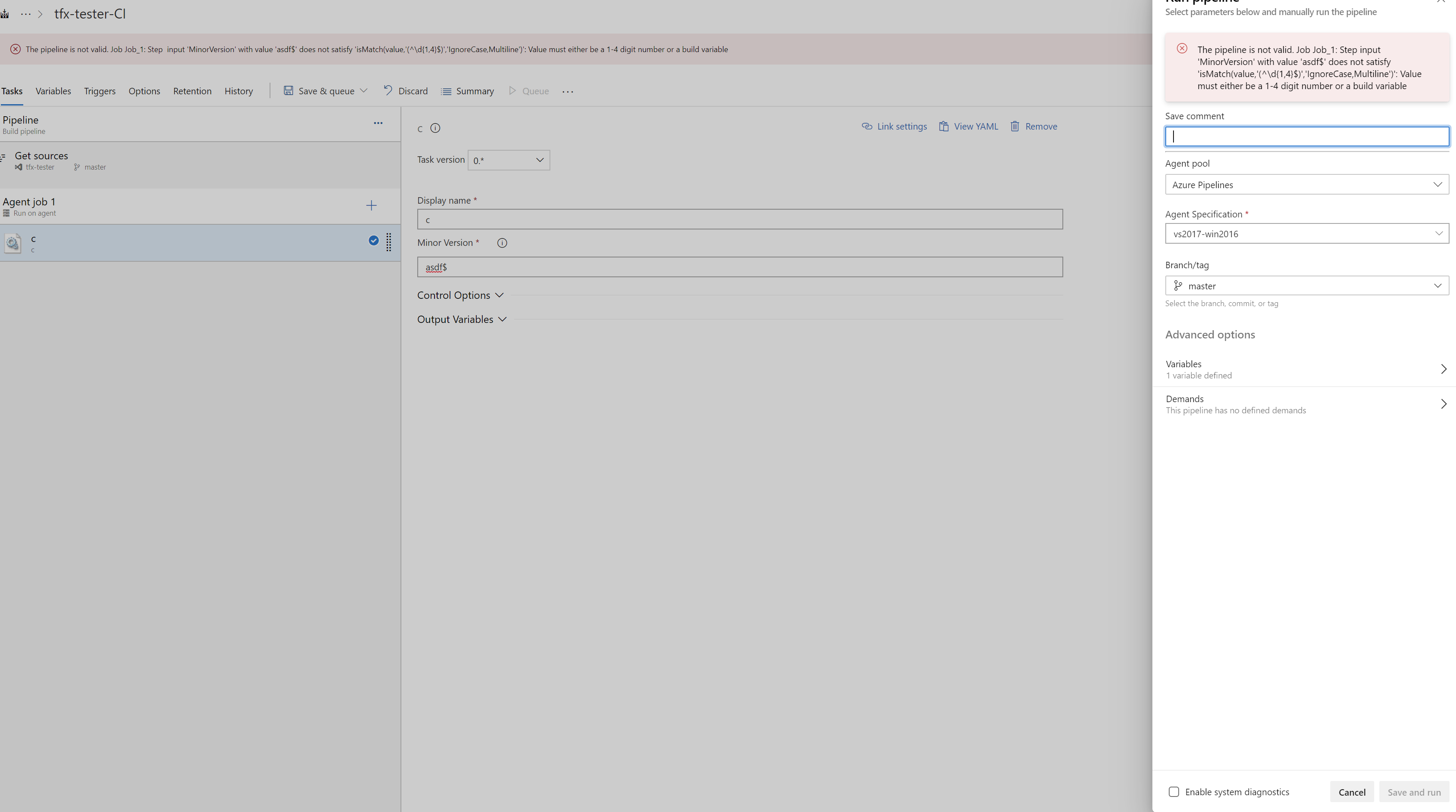 Task Input Validation Is Broken When Using Character · Issue 11509