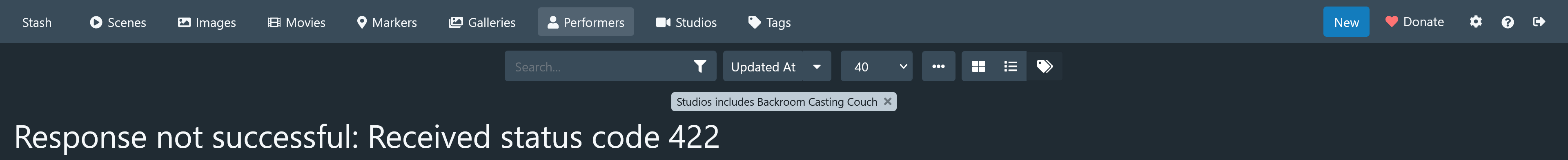 [Bug Report] Performer Studio Includes Filter is broken · Issue #1482 · stashapp/stash · GitHub
