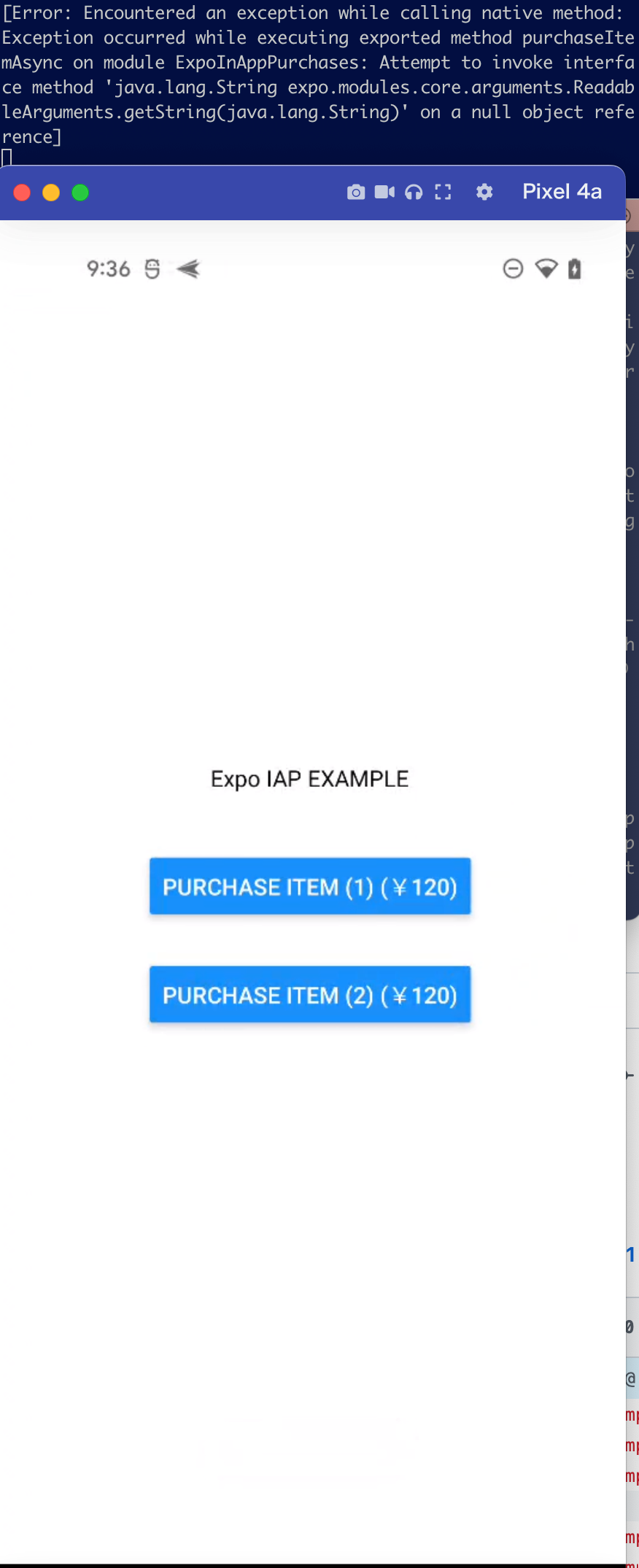[SDK45] [Expo In App Purchases] [Android] Error: When Using purchaseItemAsync methods · Issue ...