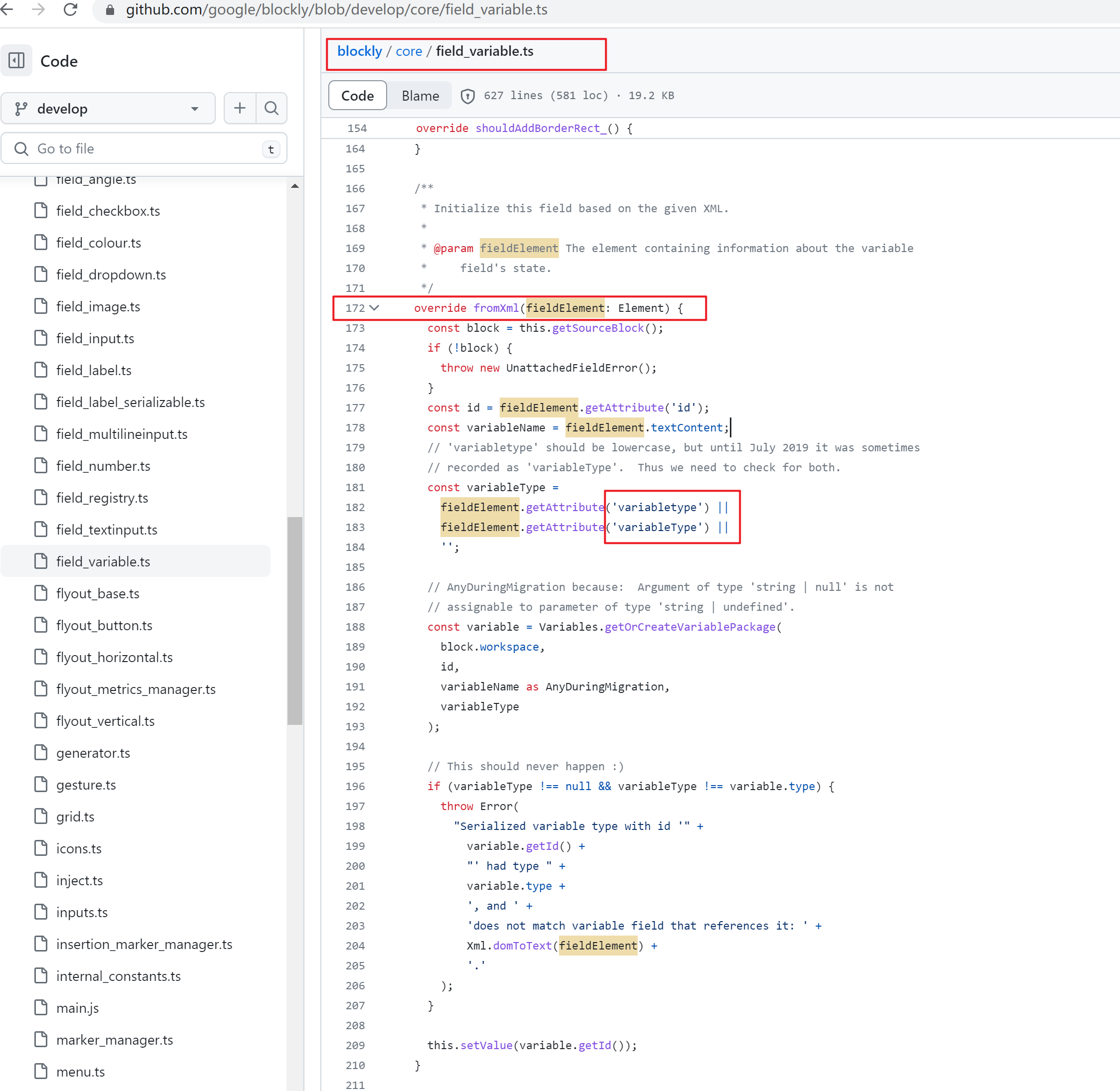 typed variable variableTypes didn't parse in xml · Issue #7294 · google/blockly · GitHub