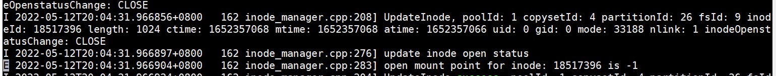 inode open mount point minus to negative number · Issue #1435 · opencurve/curve · GitHub
