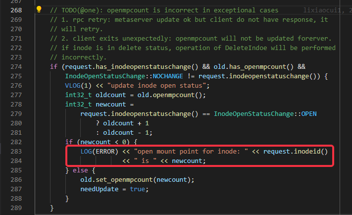 inode open mount point minus to negative number · Issue #1435 · opencurve/curve · GitHub