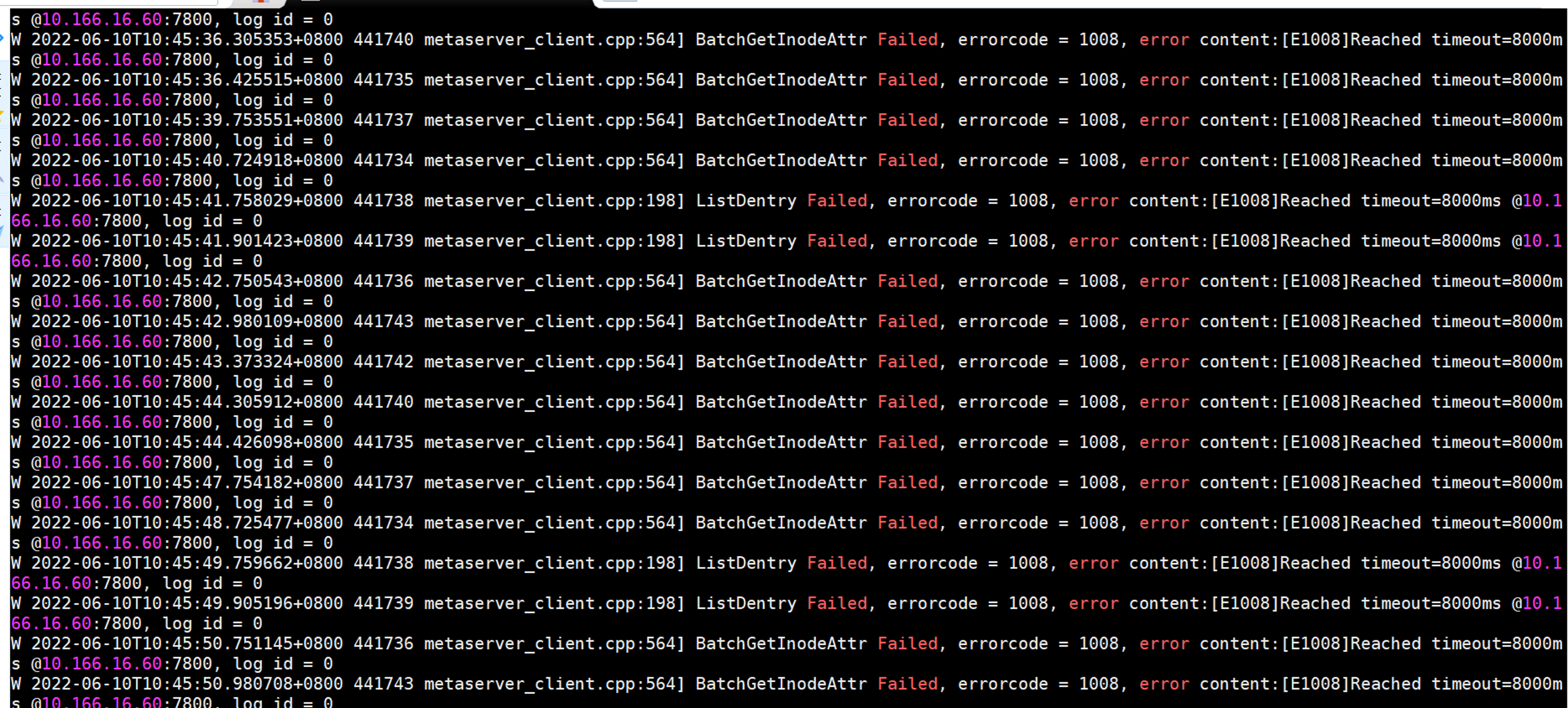 The batch get inodeAttr have different performance on differernt fs in the same cluster · Issue ...