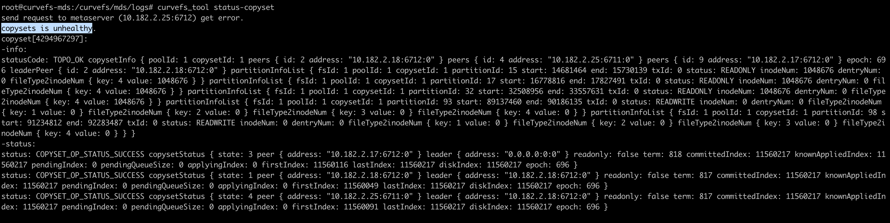 curvefs cluster is unhealthy in large scale and hdd scenes · Issue #1602 · opencurve/curve · GitHub