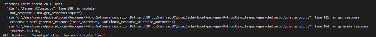 Hi There Is An Issue With Text In The Code · Issue 2302 · Gunthercoxchatterbot · Github 