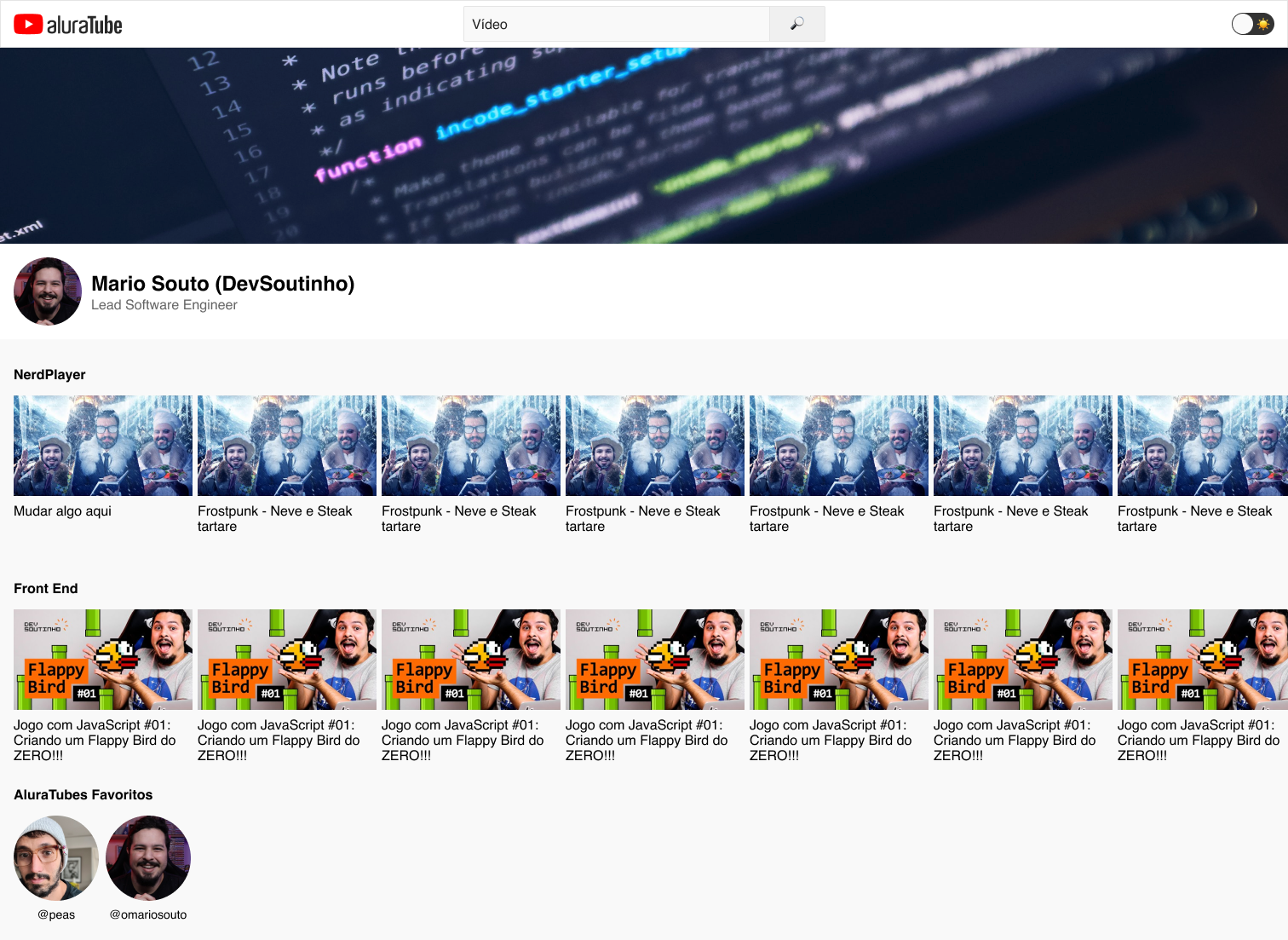 GitHub - YasmimS/yayatube: Projeto desenvolvido durante a Imersão React da Alura com base no ...