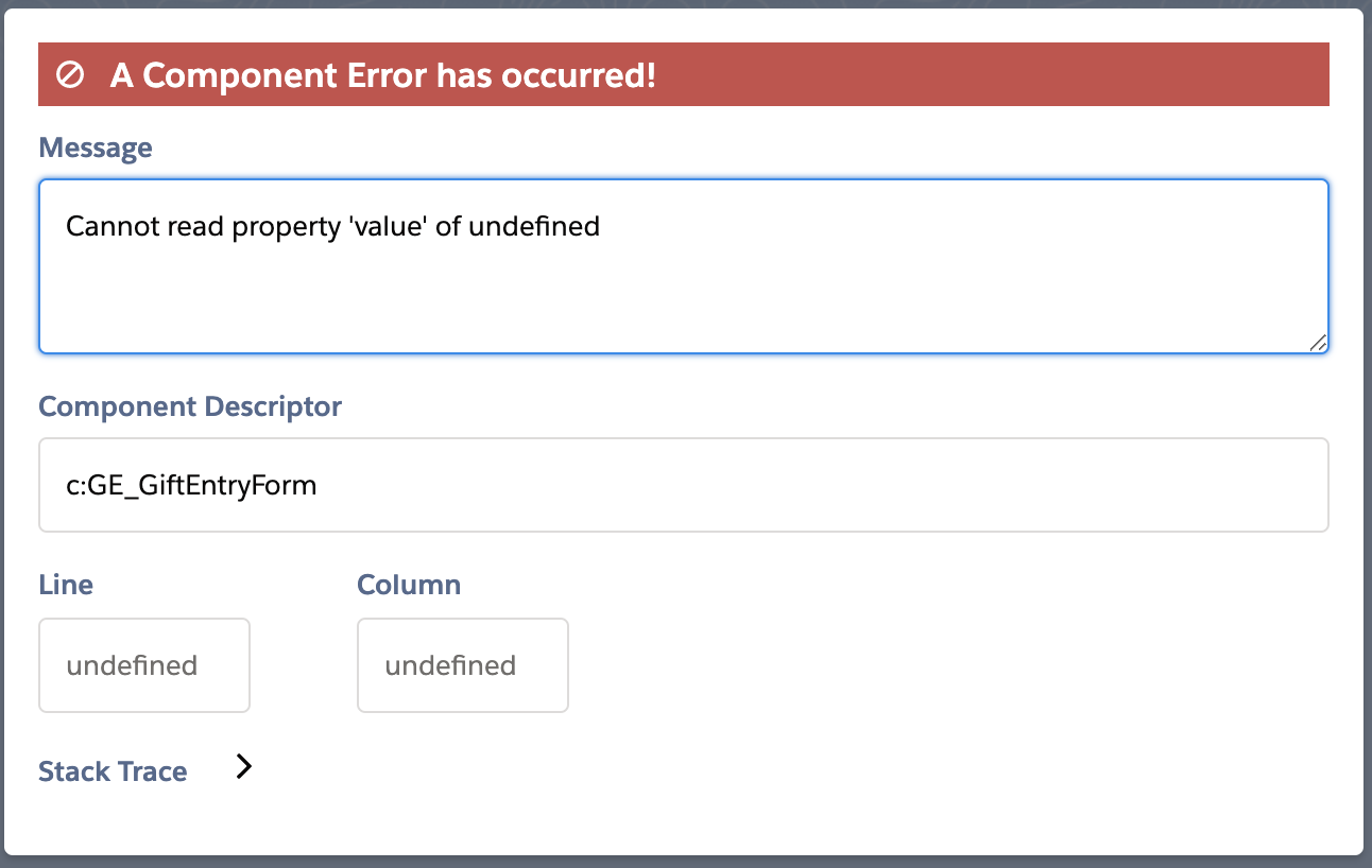 Gift Entry: Update payments for payments with no scheduled date throws component error and ...
