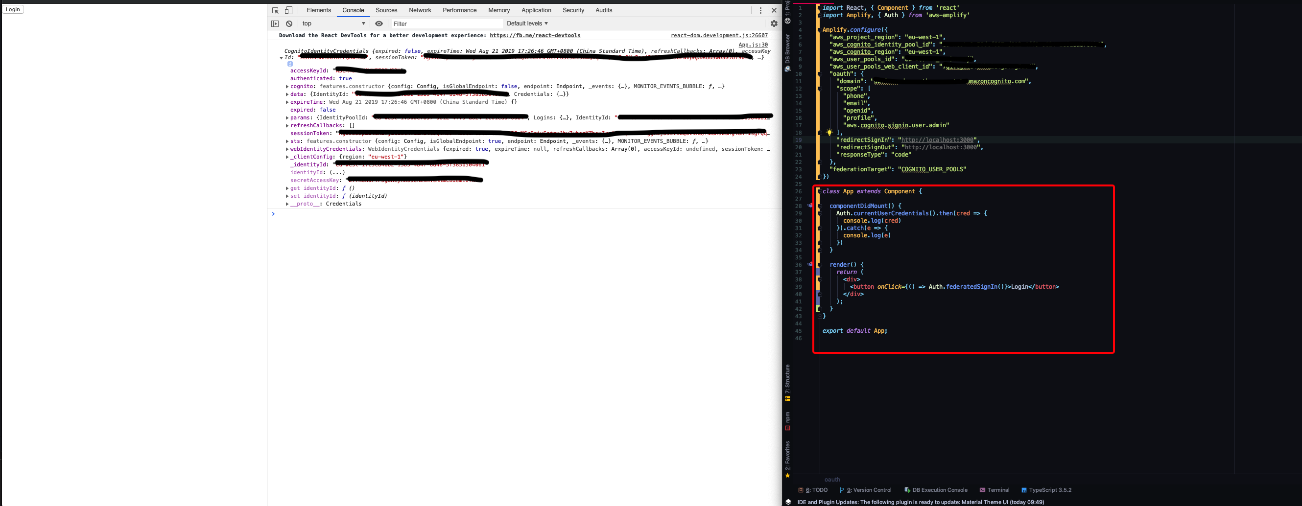 Samladfs Federated Login Not Working With React Native · Issue 3914 · Aws Amplifyamplify Js