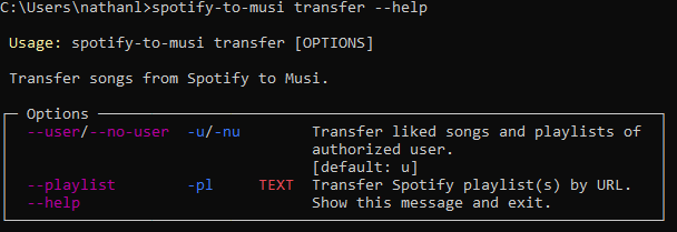 --playlist transferring every playlist rather than specified playlist ...
