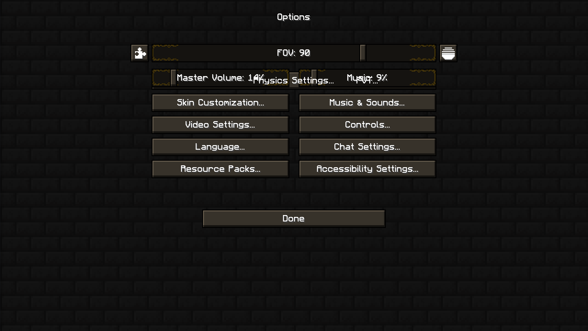 Physics settings button error · Issue #276 · haubna/PhysicsMod · GitHub