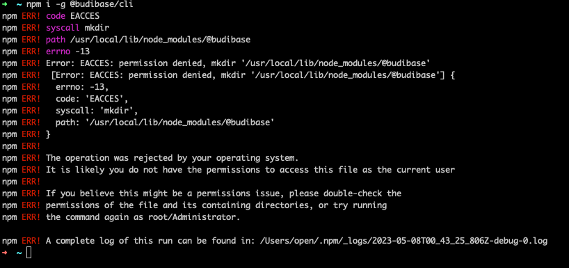 Budi Backup Using Cli Linux Non Npm Install Throws Permission Denied Error · Budibase Budibase