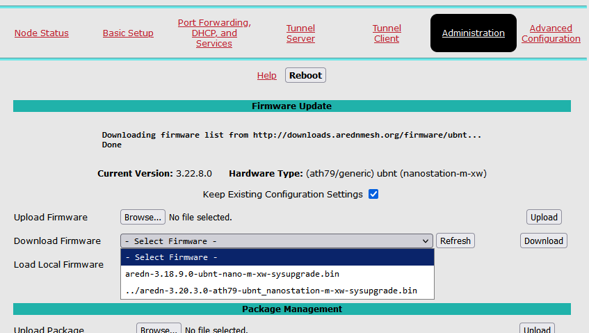 Dropdown For Download Firmware On Node Doesnt Show Latest Firmware