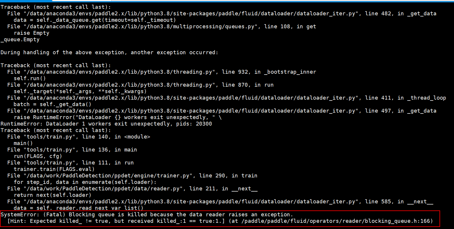 训练时 加上--eval后报错 · Issue #3653 · PaddlePaddle/PaddleDetection · GitHub