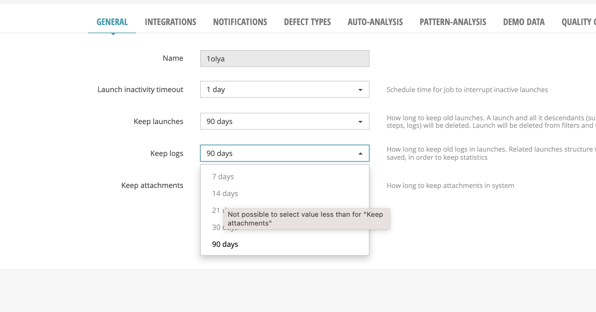 Unable to change general settings once it is selected. · Issue #1680 · reportportal/reportportal ...