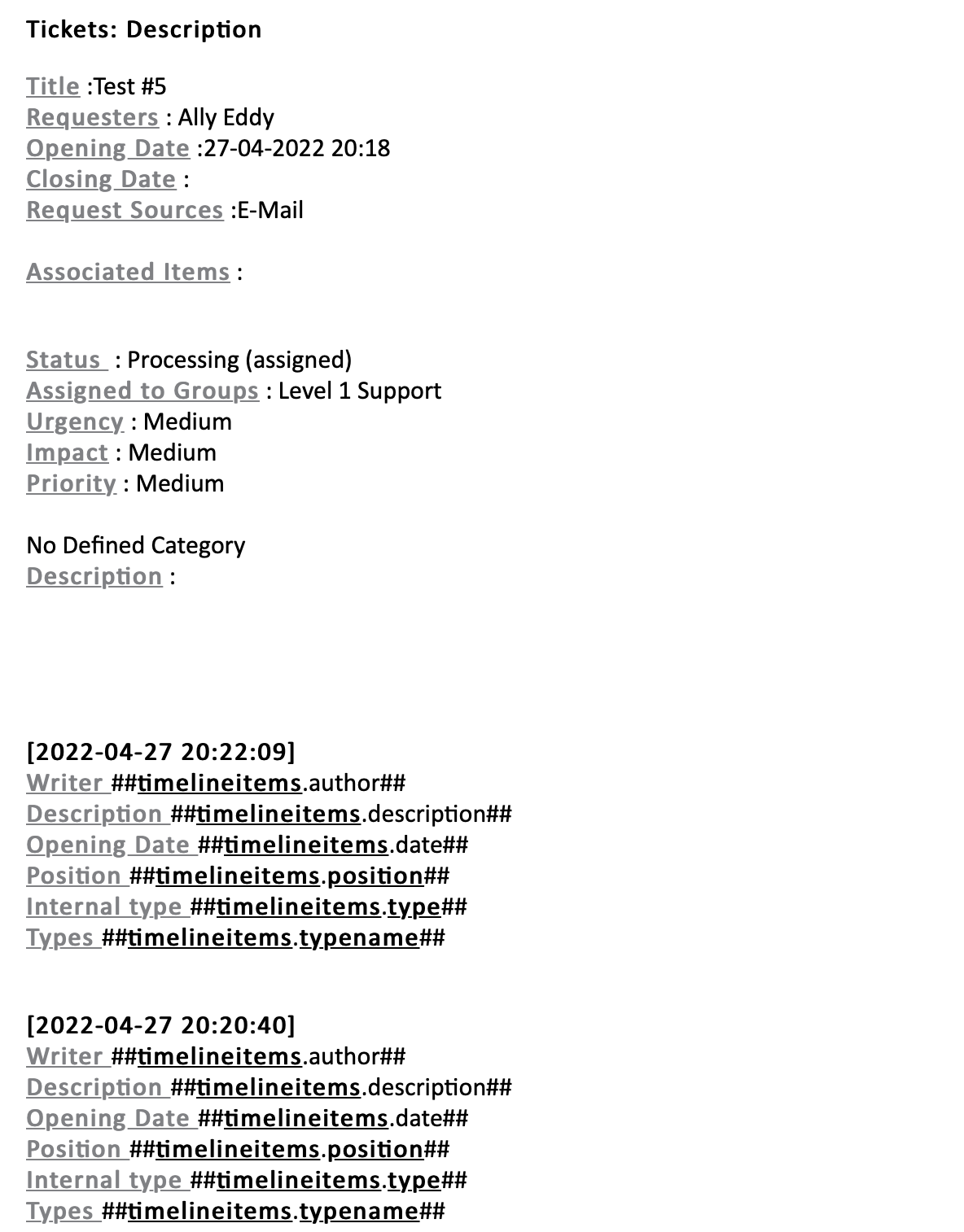 Glpi 1000 Variable Timelineitems Shown In Email 11368 · Issue 11702 · Glpi Projectglpi 